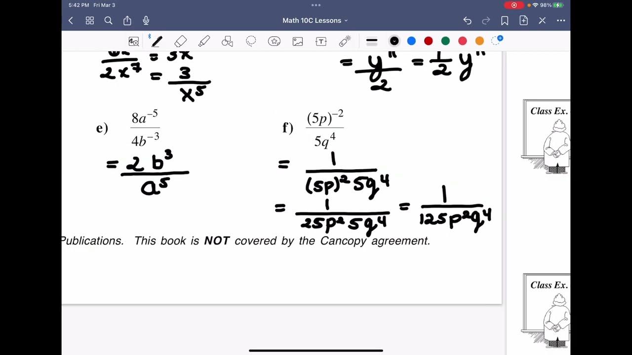Math 10C Unit 2 Exponents L3: Integral Exponents - YouTube