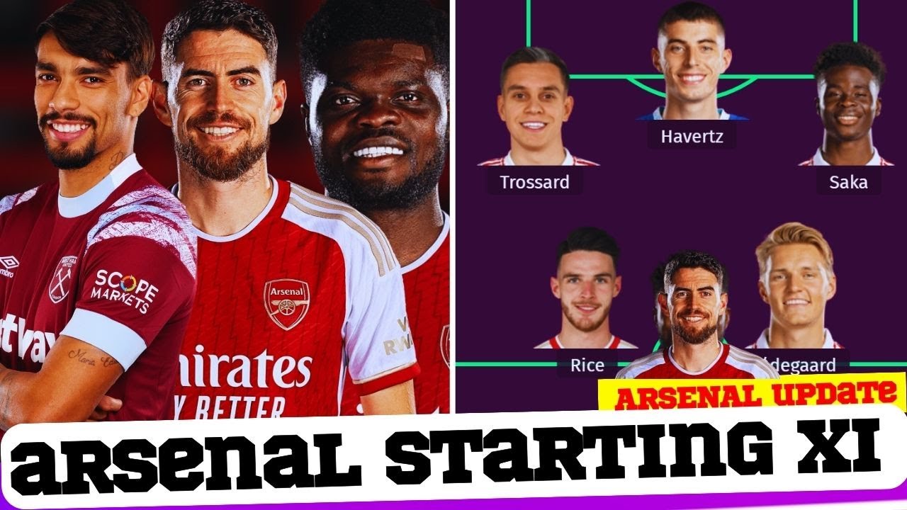 Arsenal Starting Line-up vs Westham - YouTube