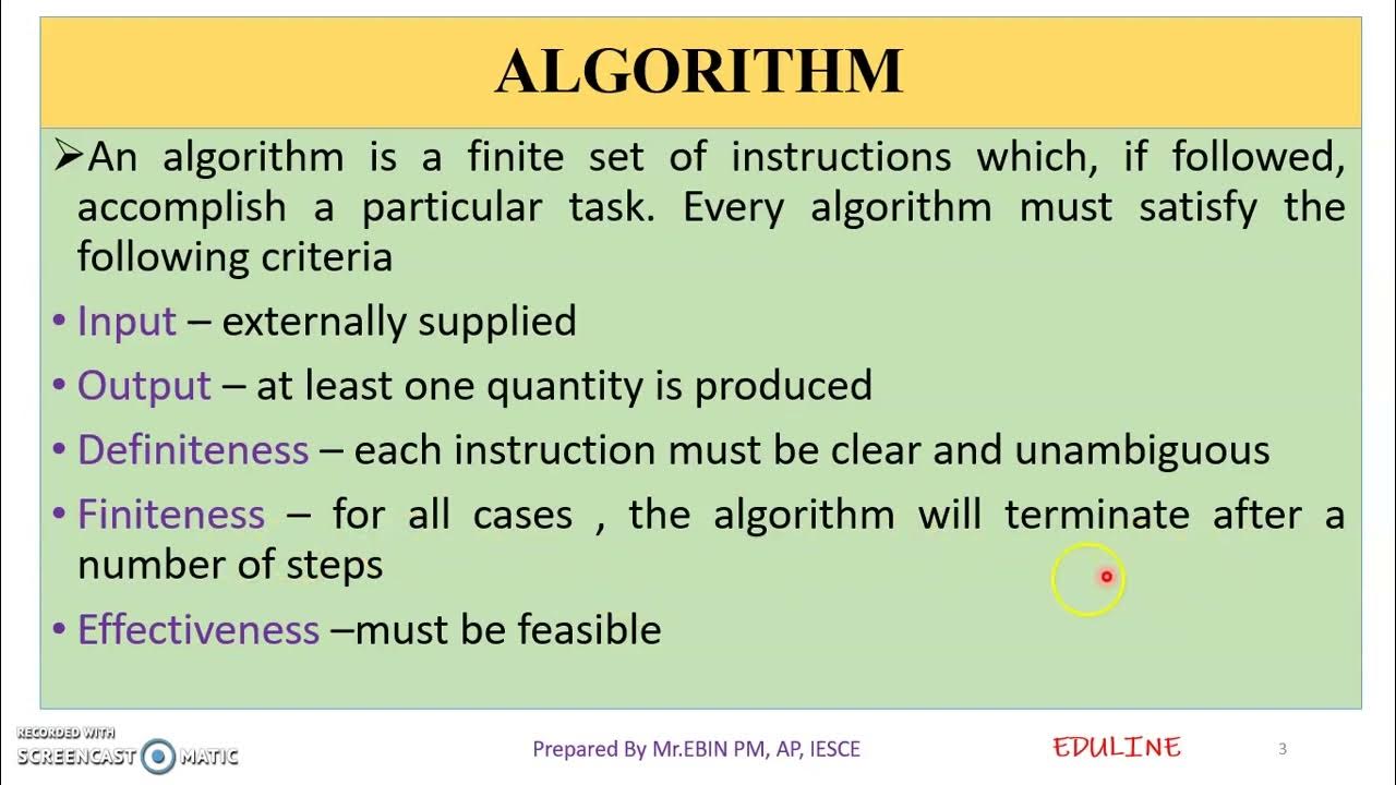 TOPIC 1 - ALGORITHM & ALGORITHM ANALYSIS - YouTube