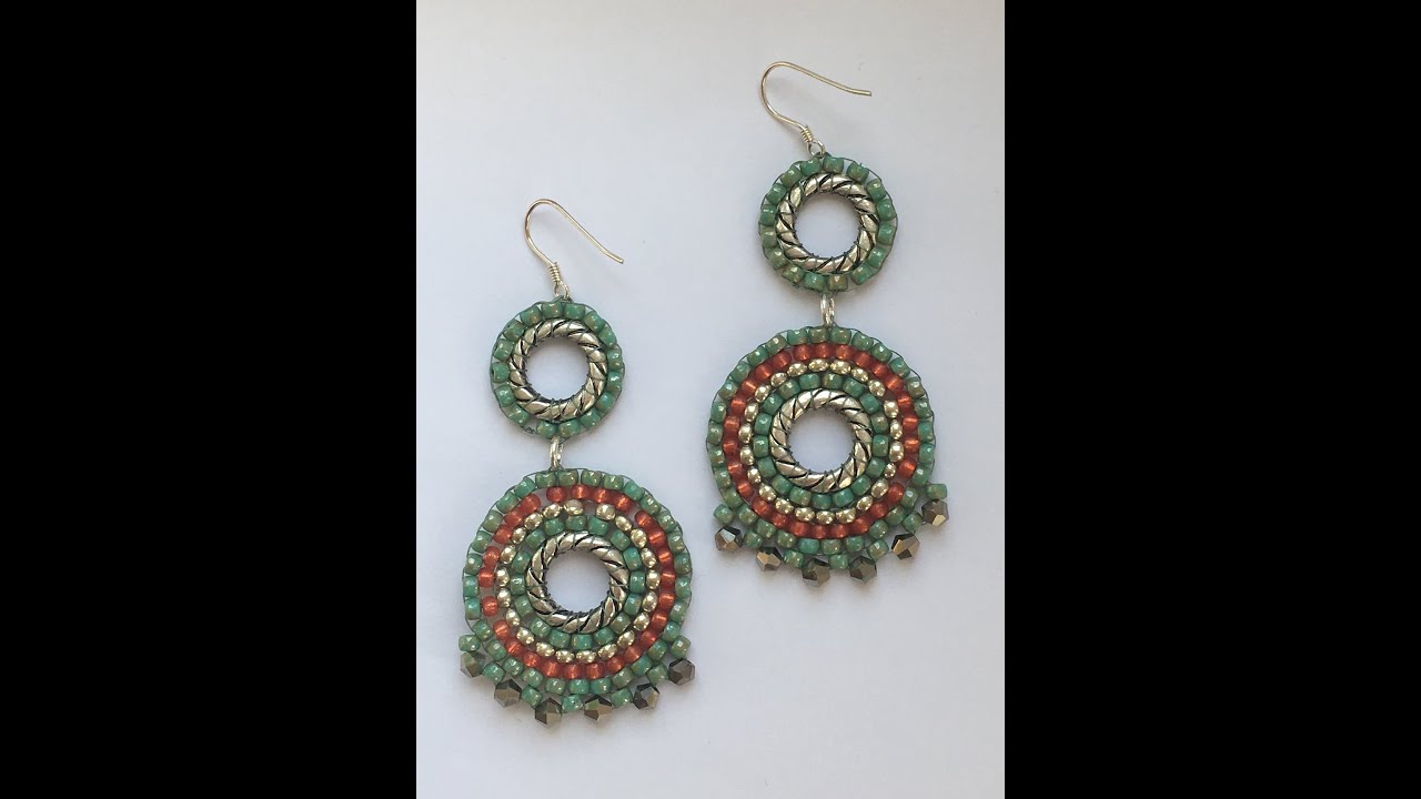 Brick Stitch Earrings - Circular - YouTube