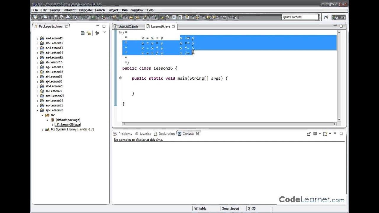 Mastering Java, Vol 1 Lesson 26 Shortcut Arithmetic Assignments 19 - YouTube