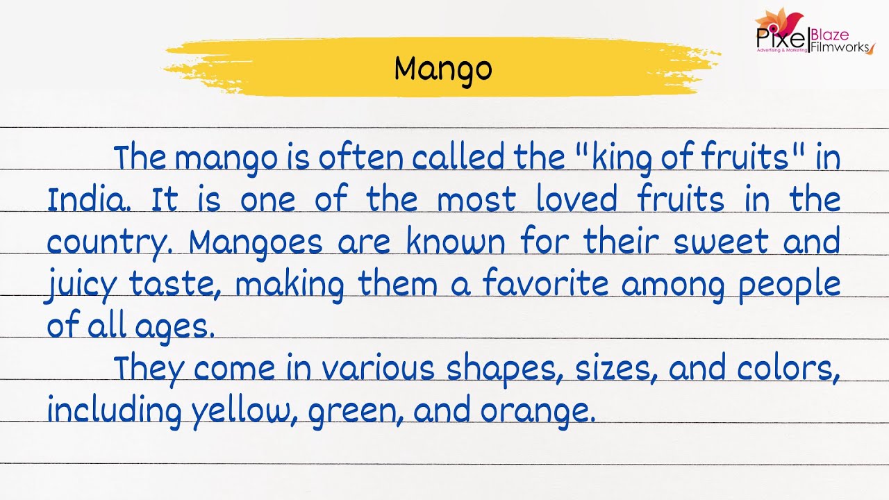 Simple English Essay On Mango | Essay On Mango Fruit - YouTube