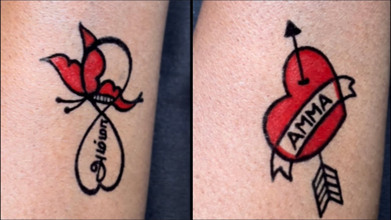 Amma tattoo design making at home 😍🥰 - YouTube