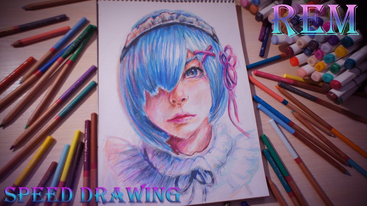 Speed Drawing - Anime | Re:Zero | Rem Portrait - YouTube