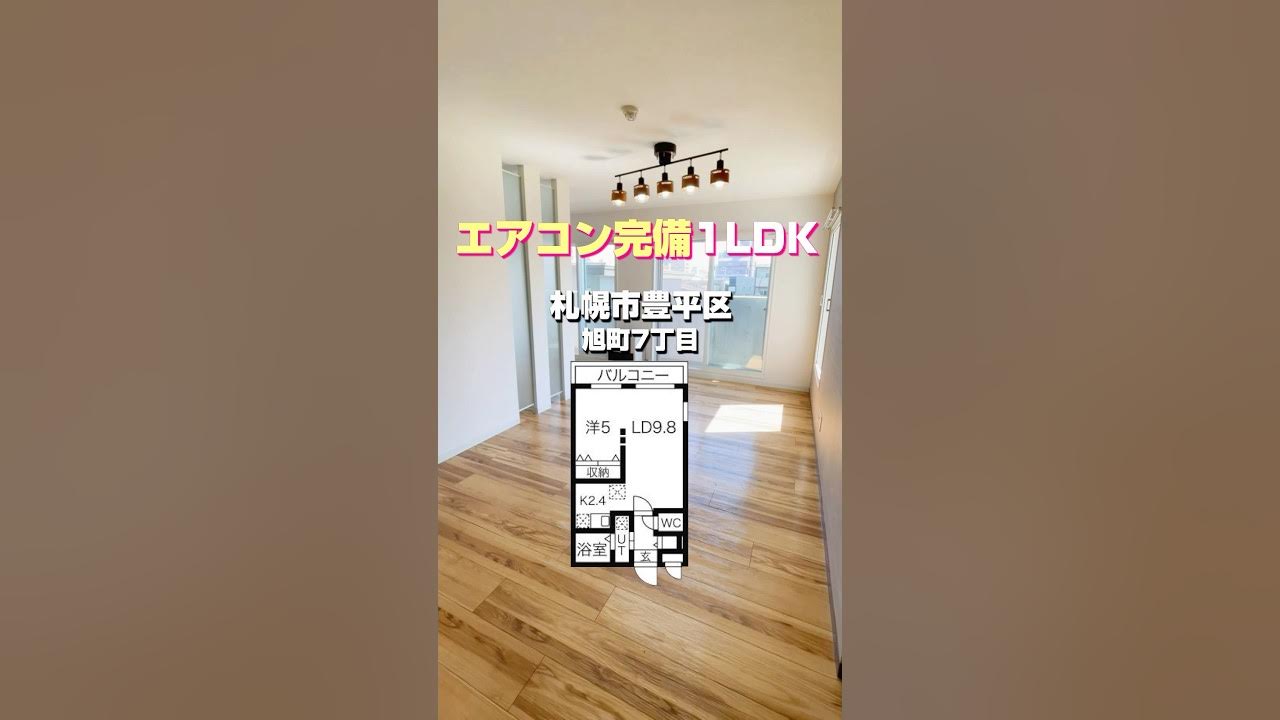 【札幌賃貸】家賃56,000円 札幌市豊平区の大学生におススメ1LDK内見動画☆ その他詳細は説明欄へ!! #short #札幌 #札幌賃貸 #一人暮らし - YouTube