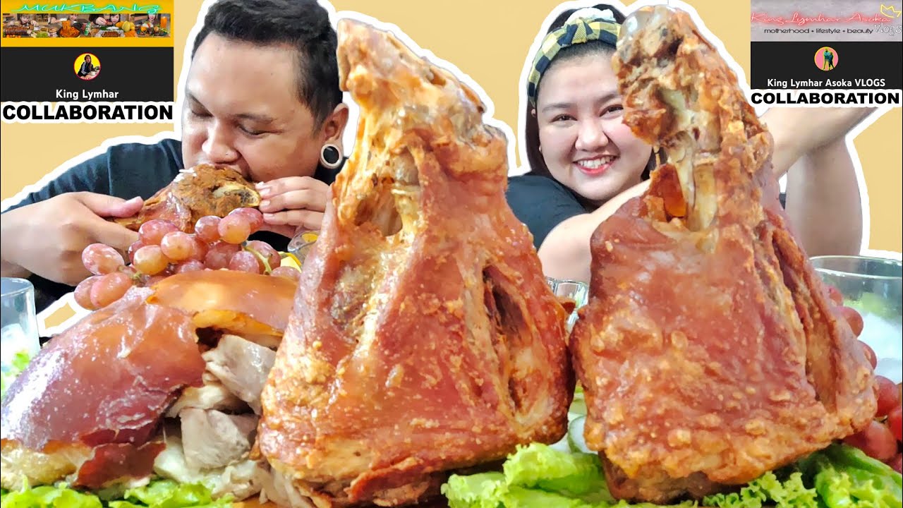 LECHON & CRISPY PATA MUKBANG COLLAB w/ @kinglymhar @KingLymharvlog ...