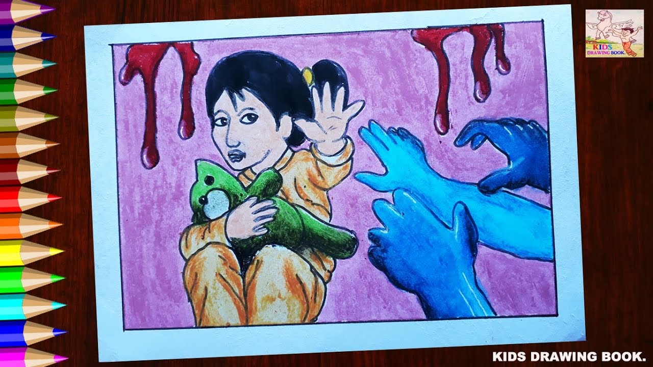 KIDS DRAWING BOOK! "STOP RAPE" "SAVE GIRLS" DRAWING FOR KIDS! STEP BY ...