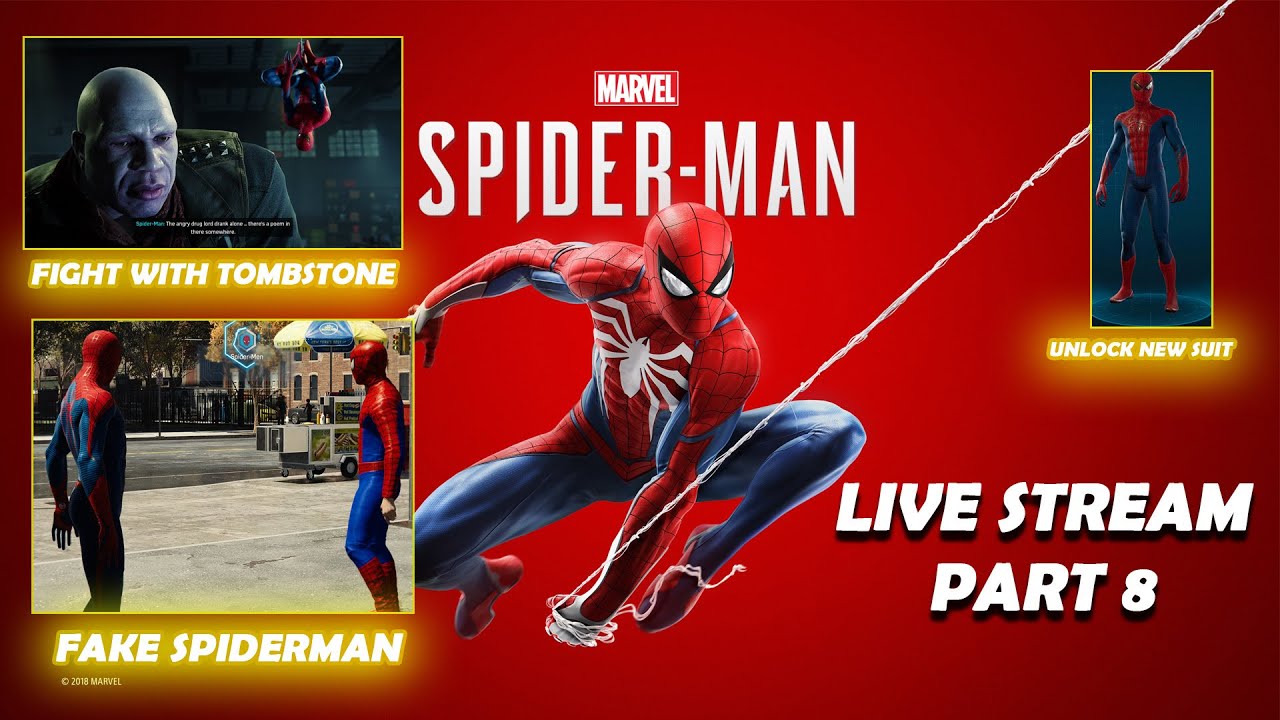SPIDER-MAN REMASTERED FULL GAMEPLAY _ PART 8 , FIGHT WITH TOMBSTONE ...
