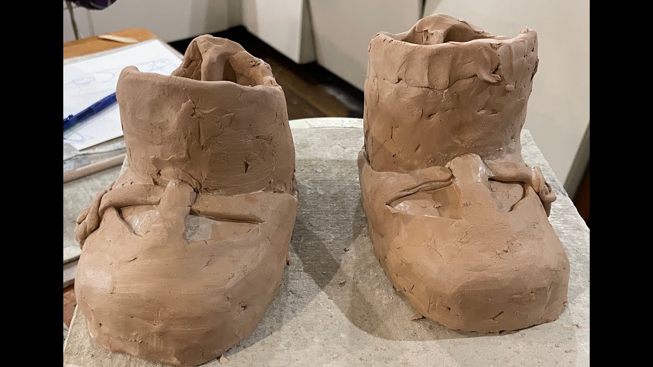 making a clay sculpture with legs: Part 1- feet - YouTube