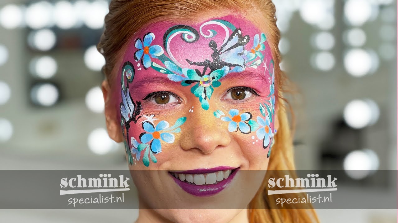 Schminktutorial Elfjes, bloemen, druppels en krullen - YouTube