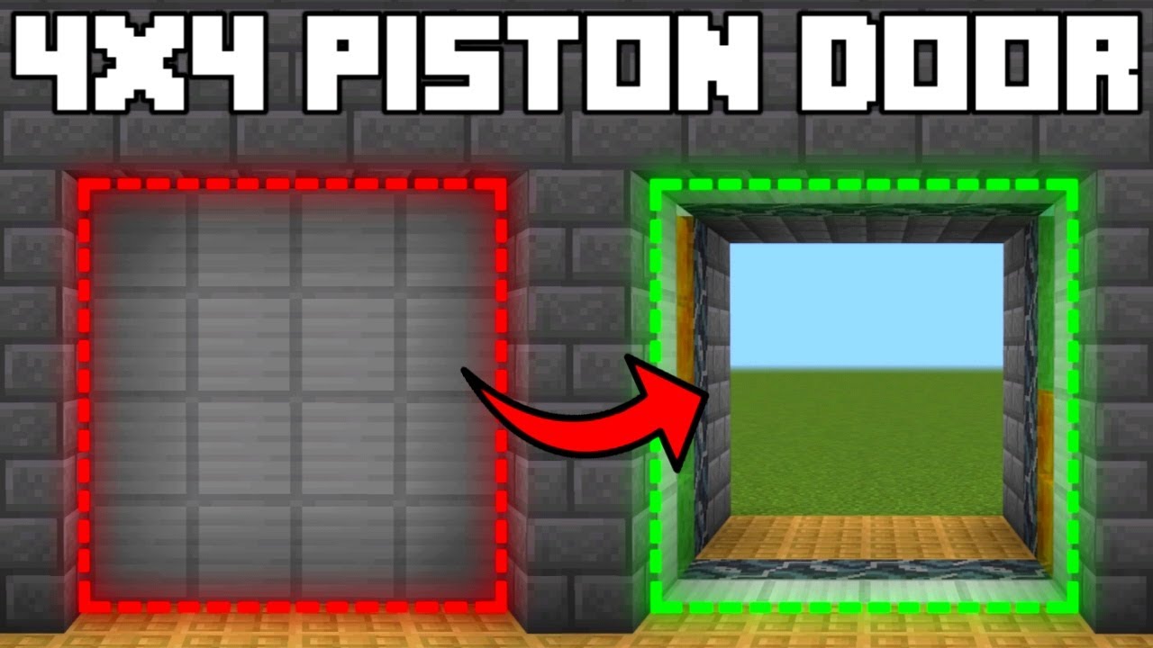 🦅 Minecraft Bedrock 1.20 | EASY 4x4 PISTON DOOR TUTORIAL! - YouTube