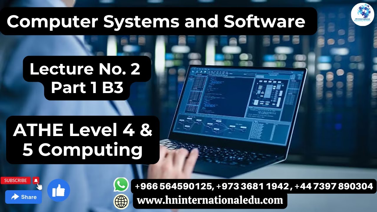 Computer System And Software Lecture No 02 Part 1 B3 Athe Level 4 And 5 Computing Youtube
