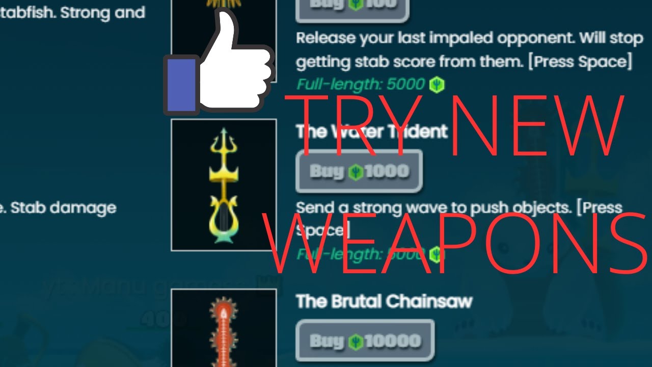 try new weapons in stabfish 2 - Manugamess - YouTube