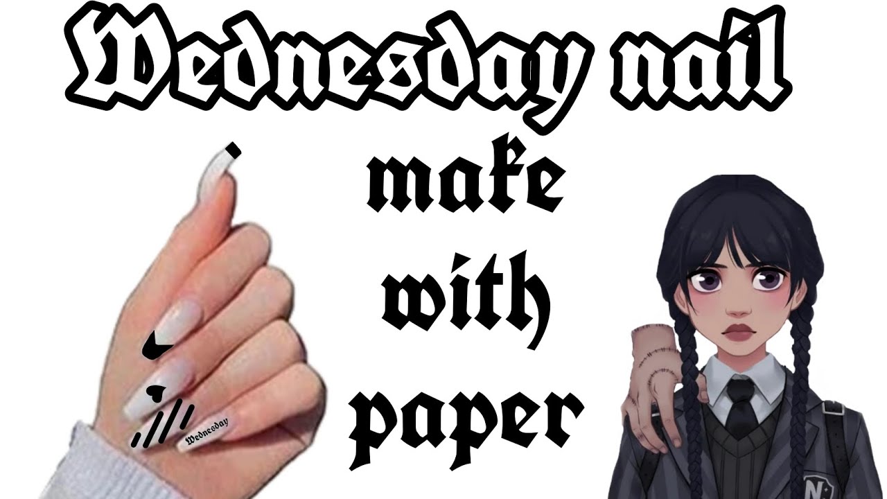 Make Wednesday nail with card || Nisa art & craft - YouTube