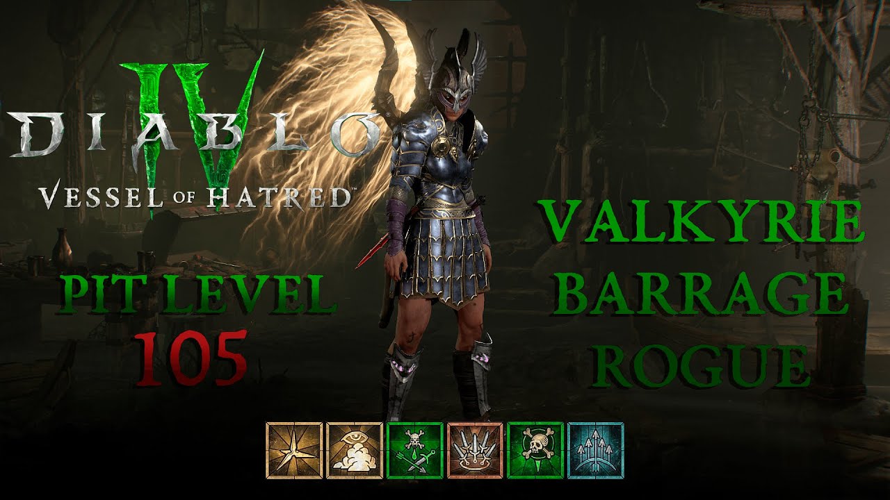 Diablo IV: Valkyrie Barrage Rogue PIT 105 - YouTube
