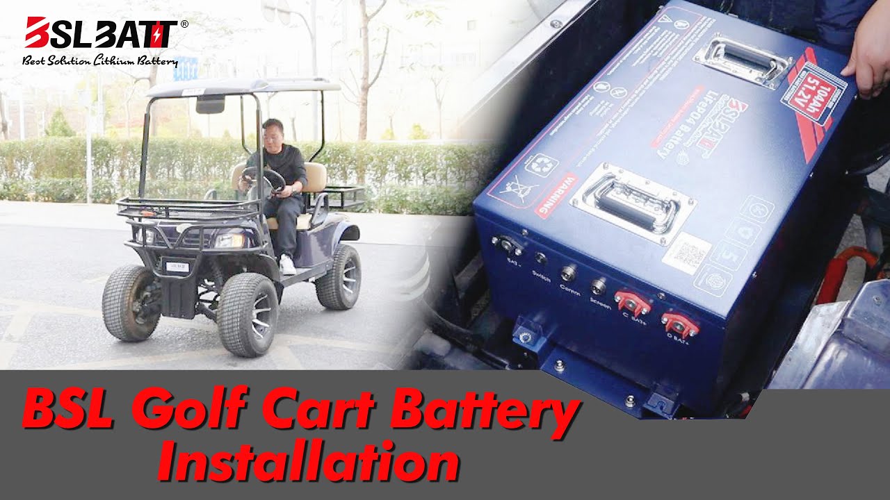 BSLBATT 48V golf cart lithium battery installation - YouTube