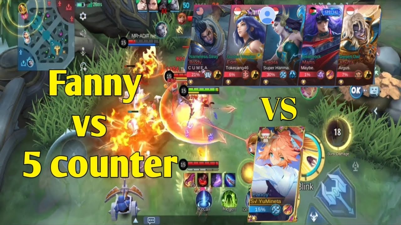 CARA FANNY MELAWAN 5 HERO COUNTER NYA !fanny gameplay agresif|mlbb ...