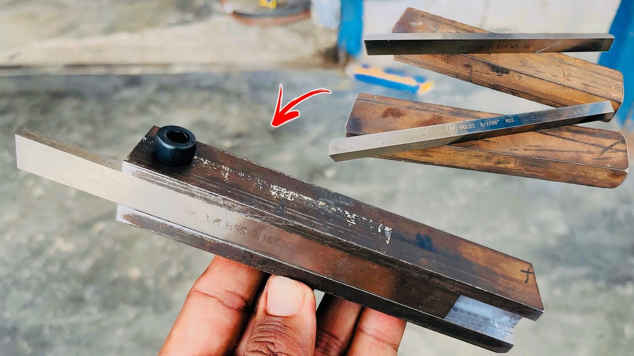Making a HSS parting blade tool adjustable holder on mini lathe | vip ...