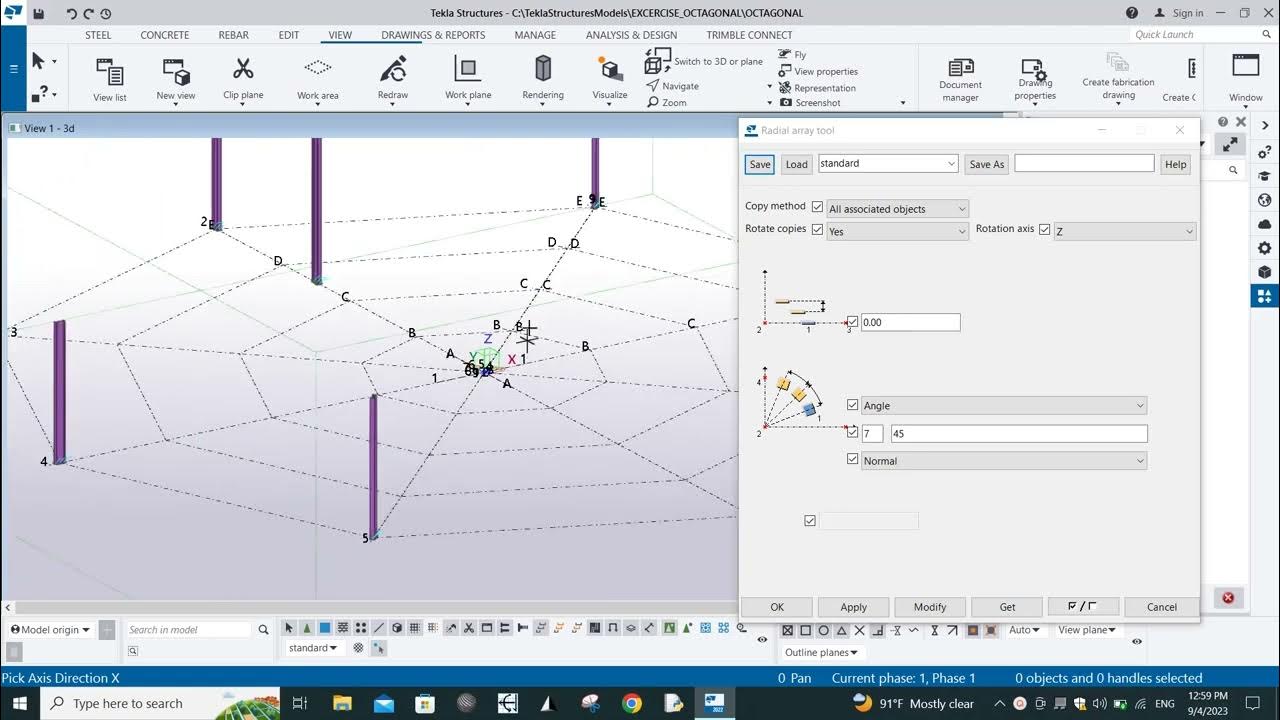 Tekla Radial Array Tool 2 - YouTube