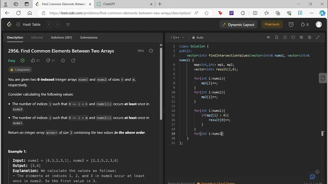 2956 Find Common Elements Between Two Arrays Leetcode Hashmap C Tutorial Youtube