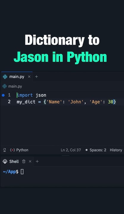 Dictionary to Json in Python #softlinks #python #programming - YouTube