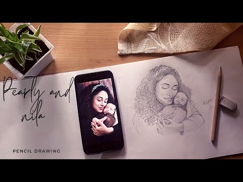 pearly maaney and nila srinish drawing /pencil drawing - YouTube