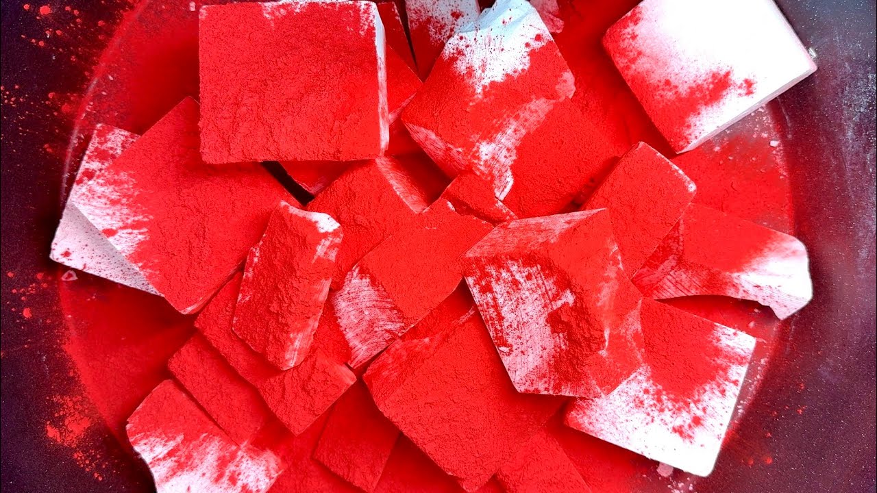 16 Blocks Bright Red Gym Chalk Crumble - YouTube