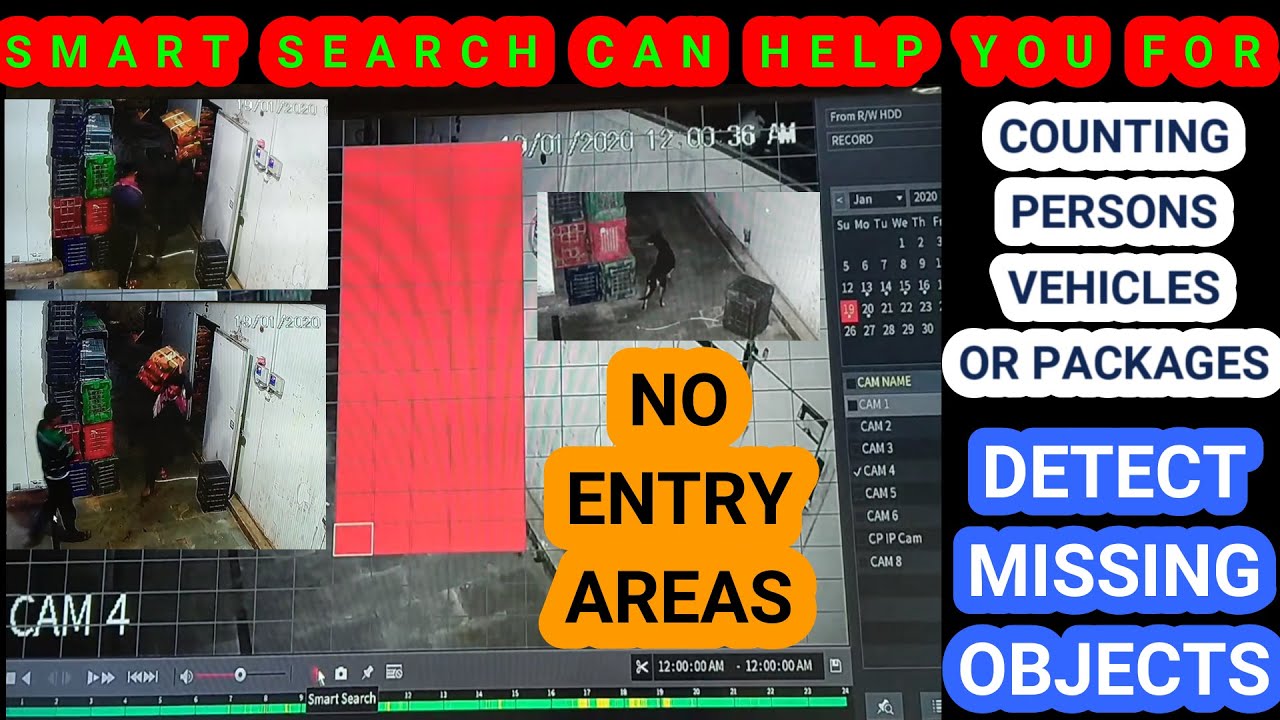 How to use CCTV Smart Search Playback fast way to count and detection ...