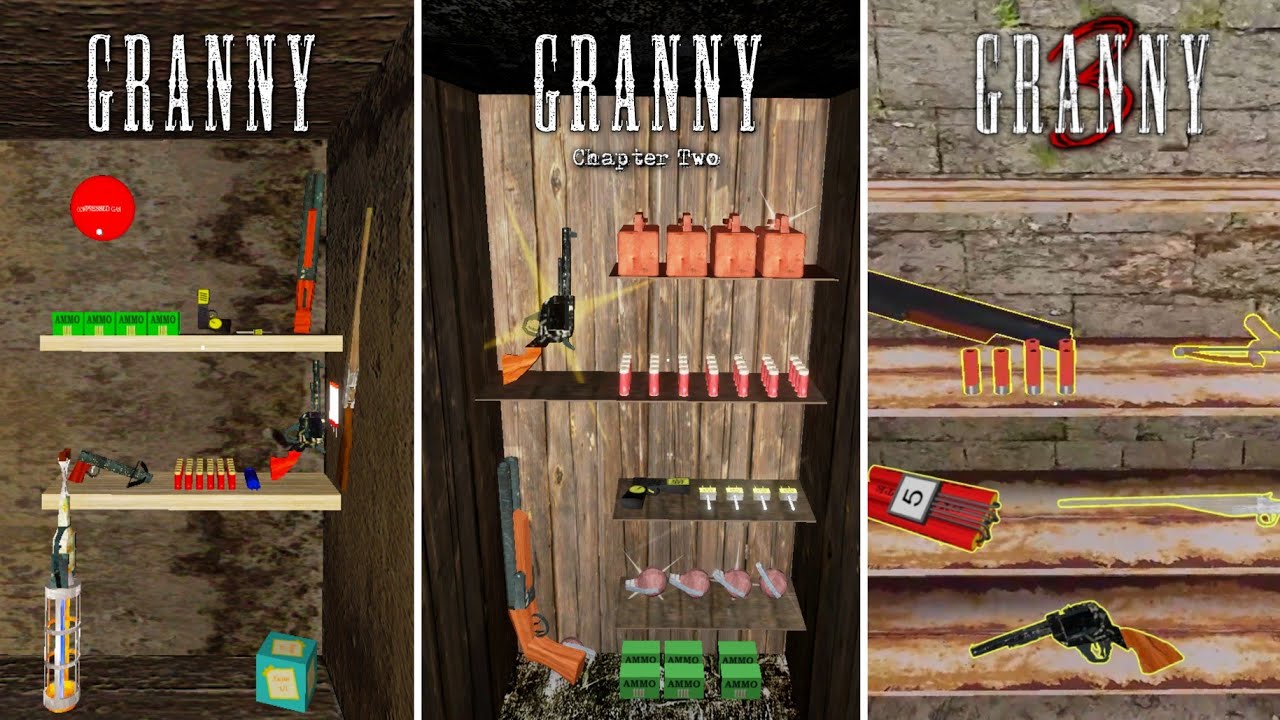 Unlimited Weapons And Weapon Room In All Granny Remake Games | Granny 1 ...