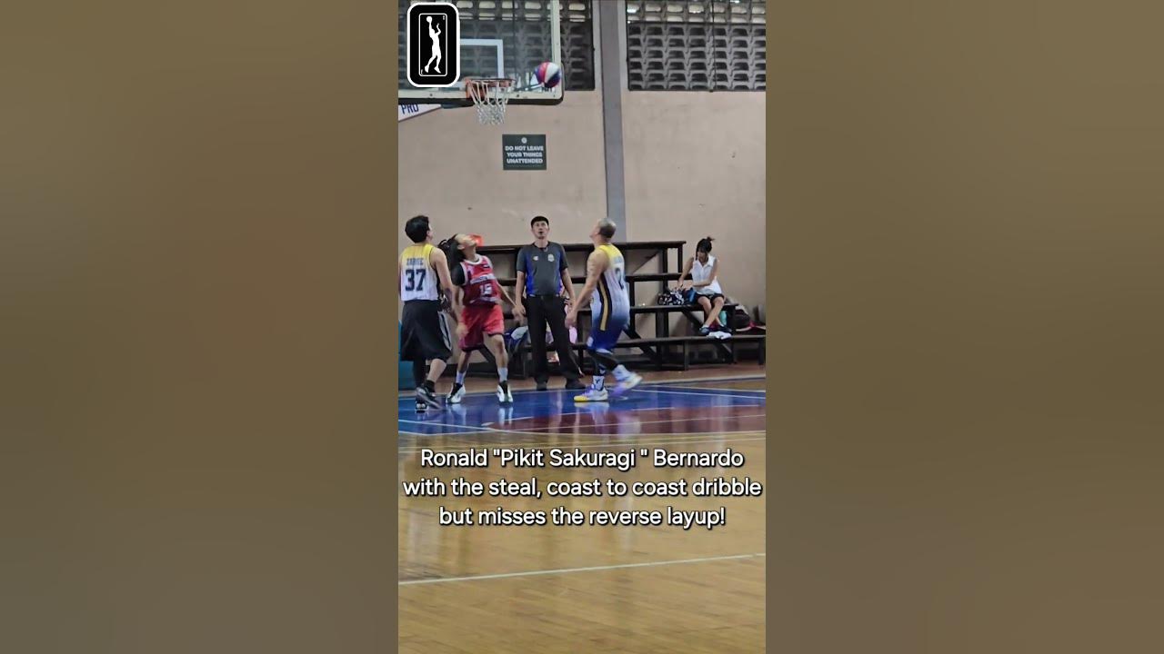 Ronald"Pikit Sakuragi "Bernardo with the steal, coast to coast dribble but misses the reverse ...