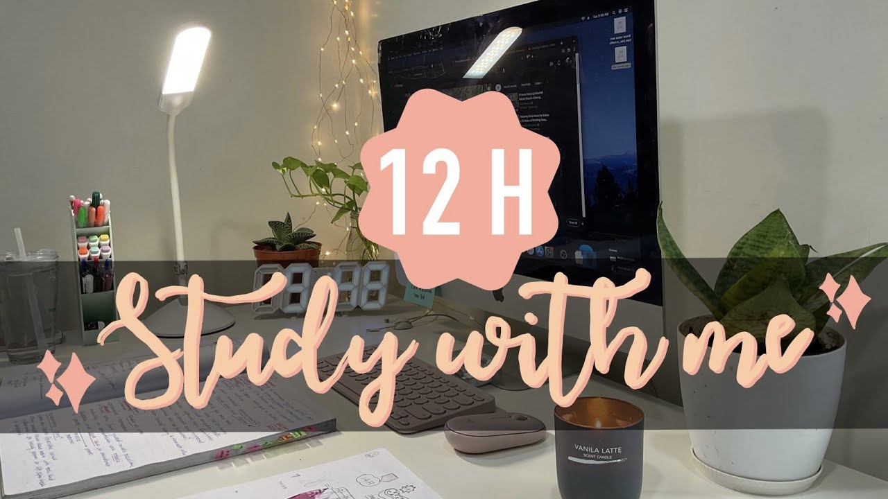 Study with me for 12 hours live (fire+ writing sound, lofi breaks) - YouTube