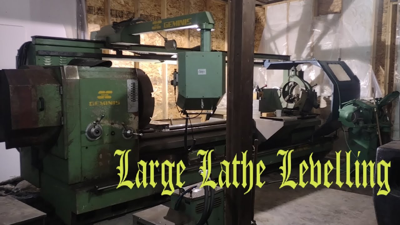 Levelling process of a large cnc lathe - YouTube