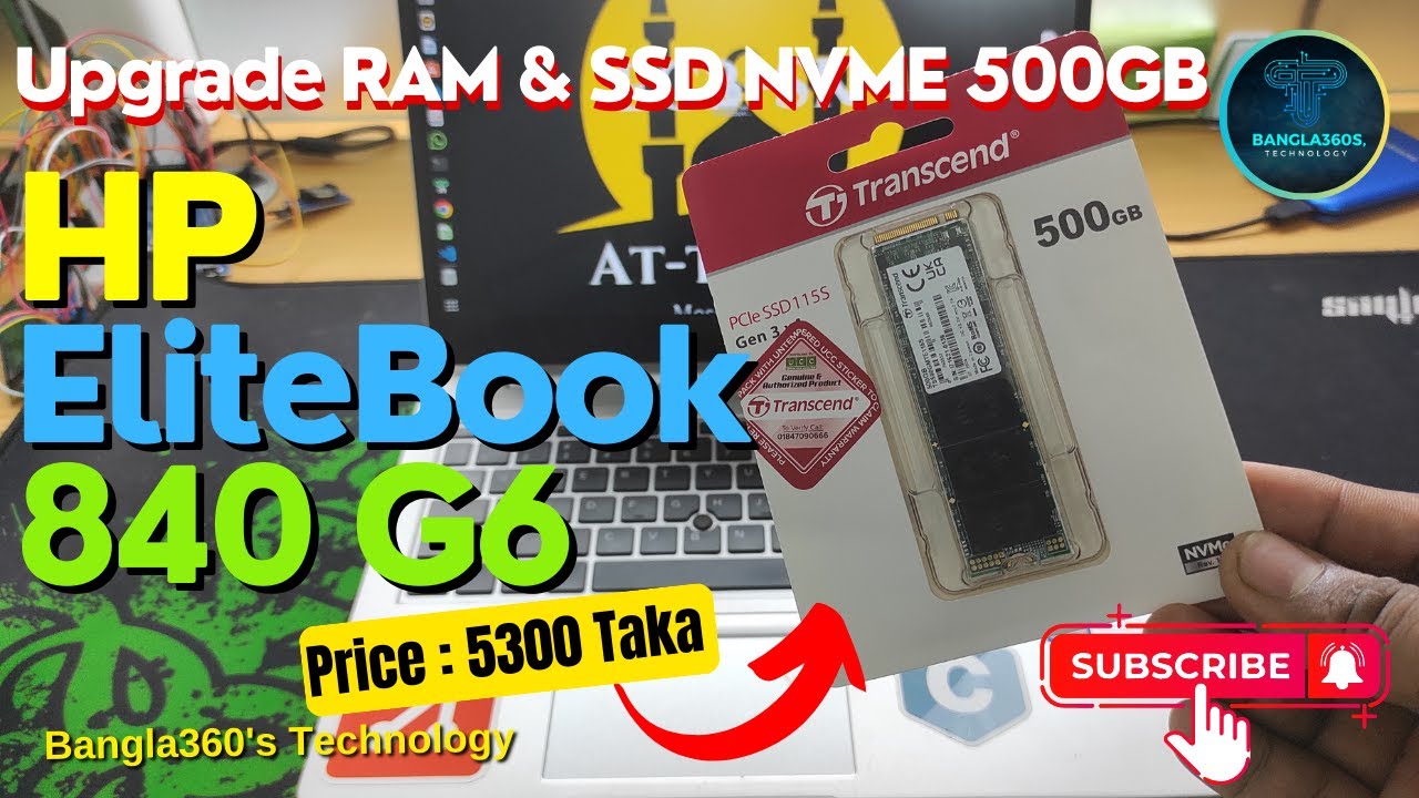 How to HP EliteBook 840 G6 RAM & SSD NVME 500GB Upgrades Disassembly ...