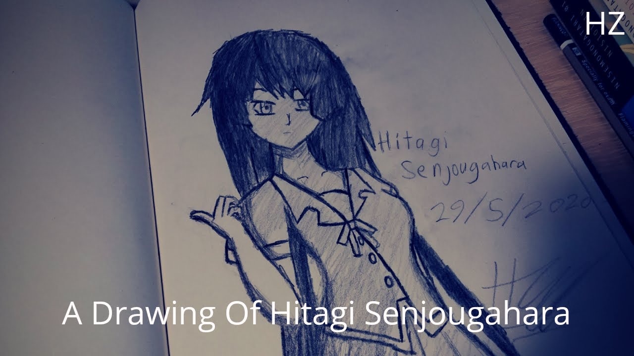 [Timelapse] A Drawing Of Hitagi Senjougahara|| Monogatari Series - YouTube