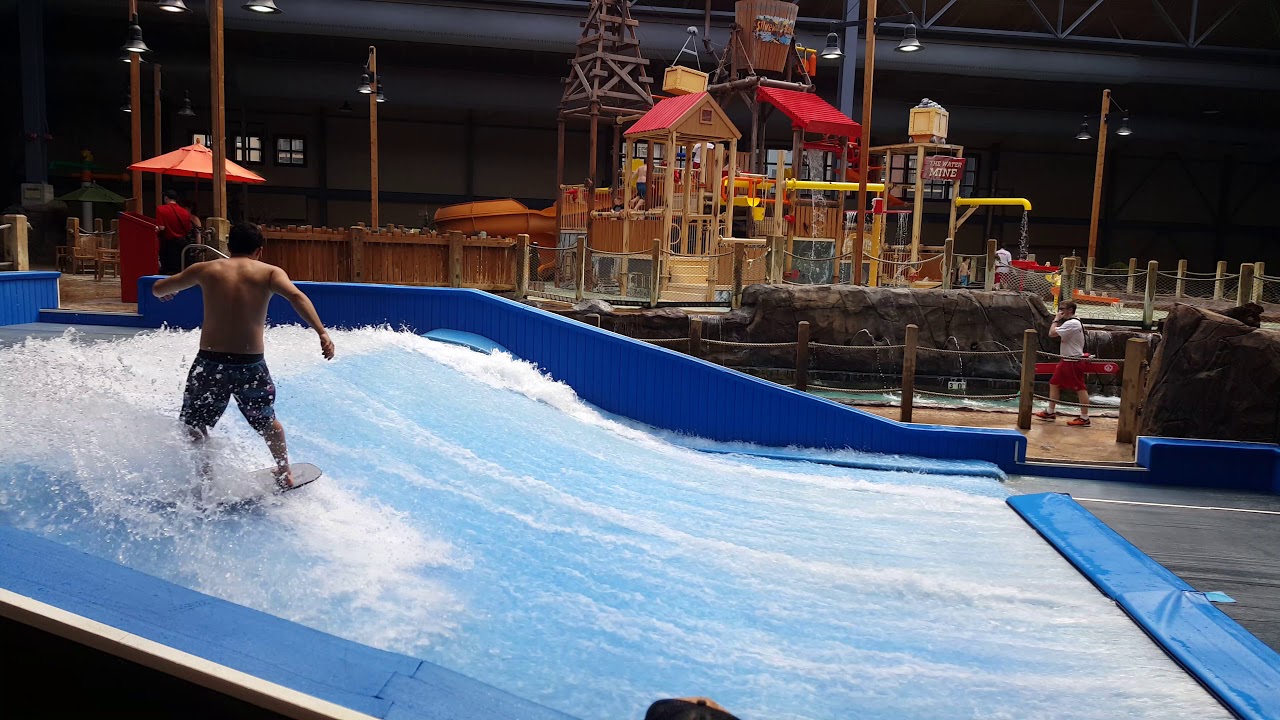 Pro riders on the FlowRider at Silver Rapids Mountain Indoor Waterpark ...