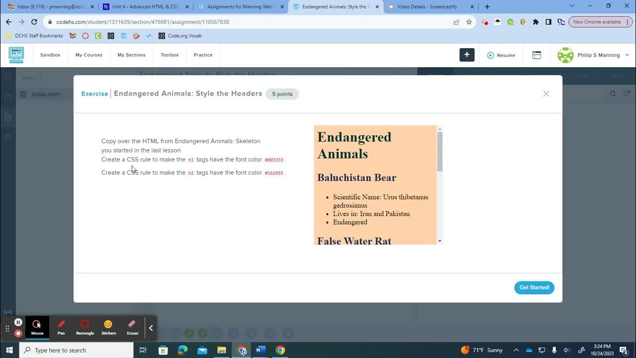 Codehs Monet Web Design Unit 3 Lesson 2 Css Select By Tag Youtube