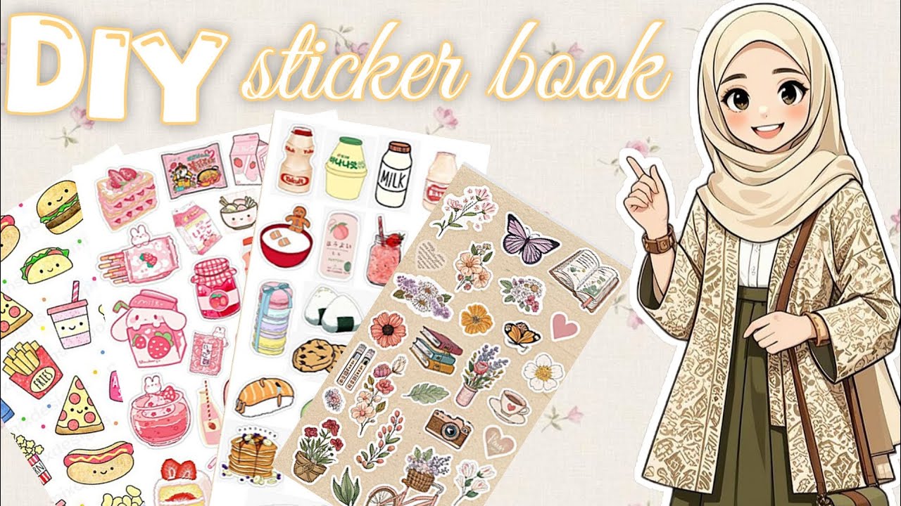 let's make sticker book ️ DIY sticker book🎀 - YouTube