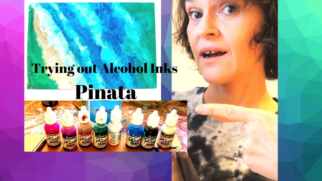 Pinata alcohol ink review /beach scene tutorial/inkotber2019 - YouTube
