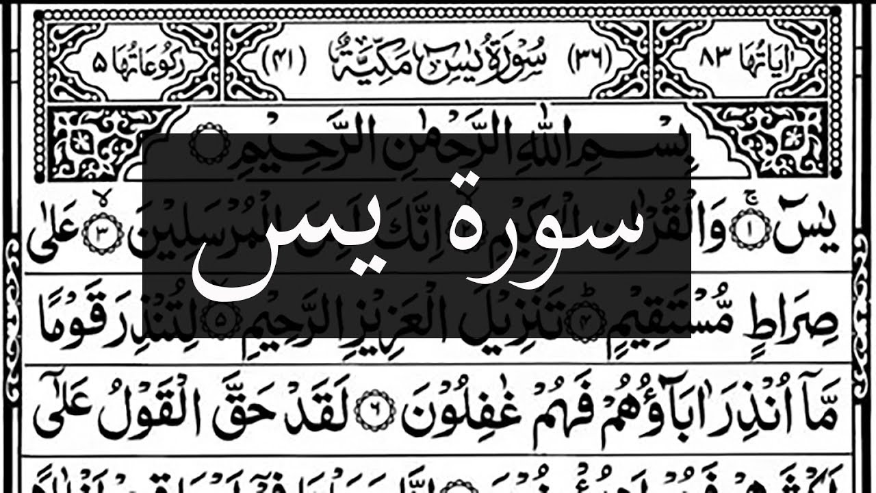 🏔 Beautiful Sura Yasin |Arabic Text | Ibrahim al jibreen - YouTube