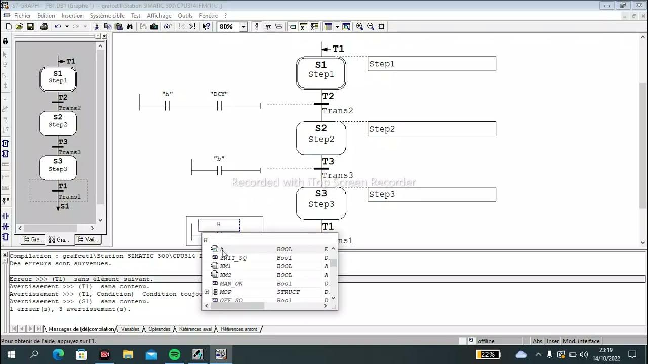 Grafcet Sur Step7 Via S7 Graph Youtube