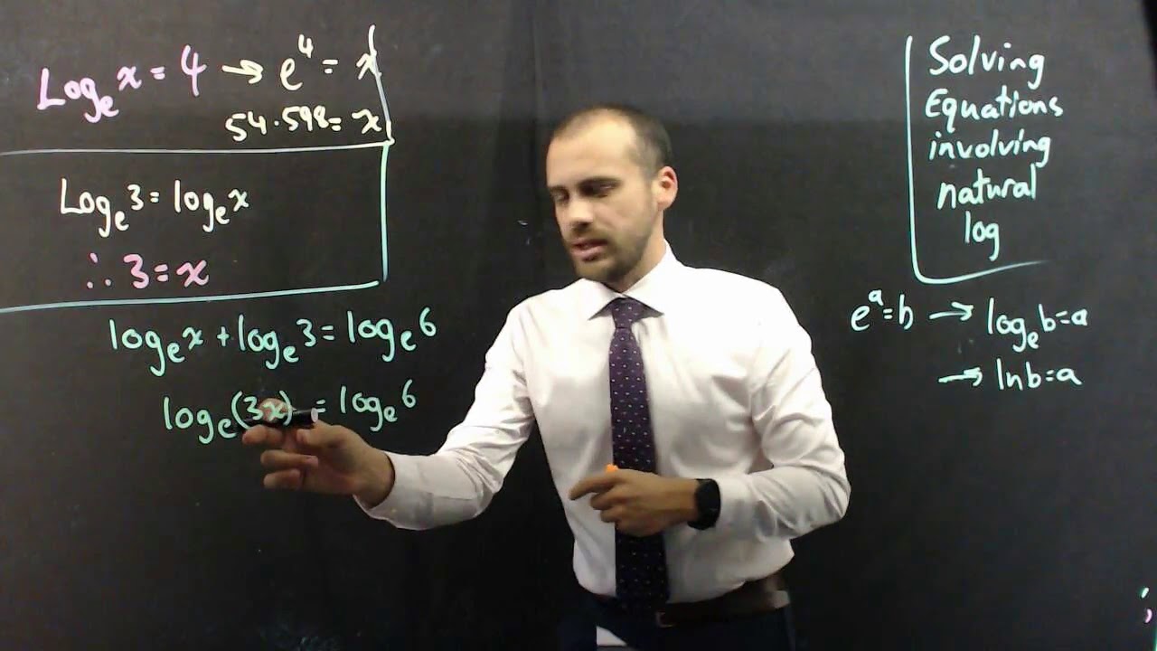 Solving equations involving natural log - YouTube
