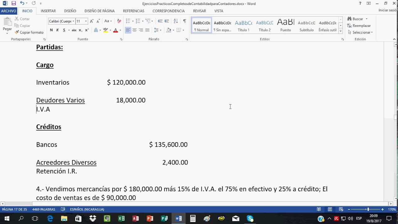 Ejemplos de Partidas Contables Video 01 #contabilidade #finance # ...