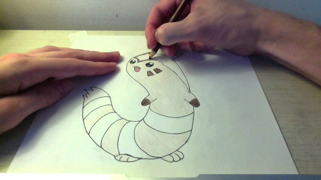 Drawing all the Pokemon: Number 162 Furret - YouTube