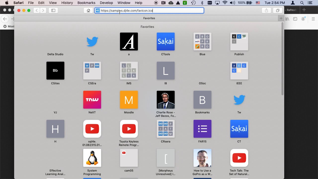 Walking through the DJ4E Favicon Sample Code - YouTube