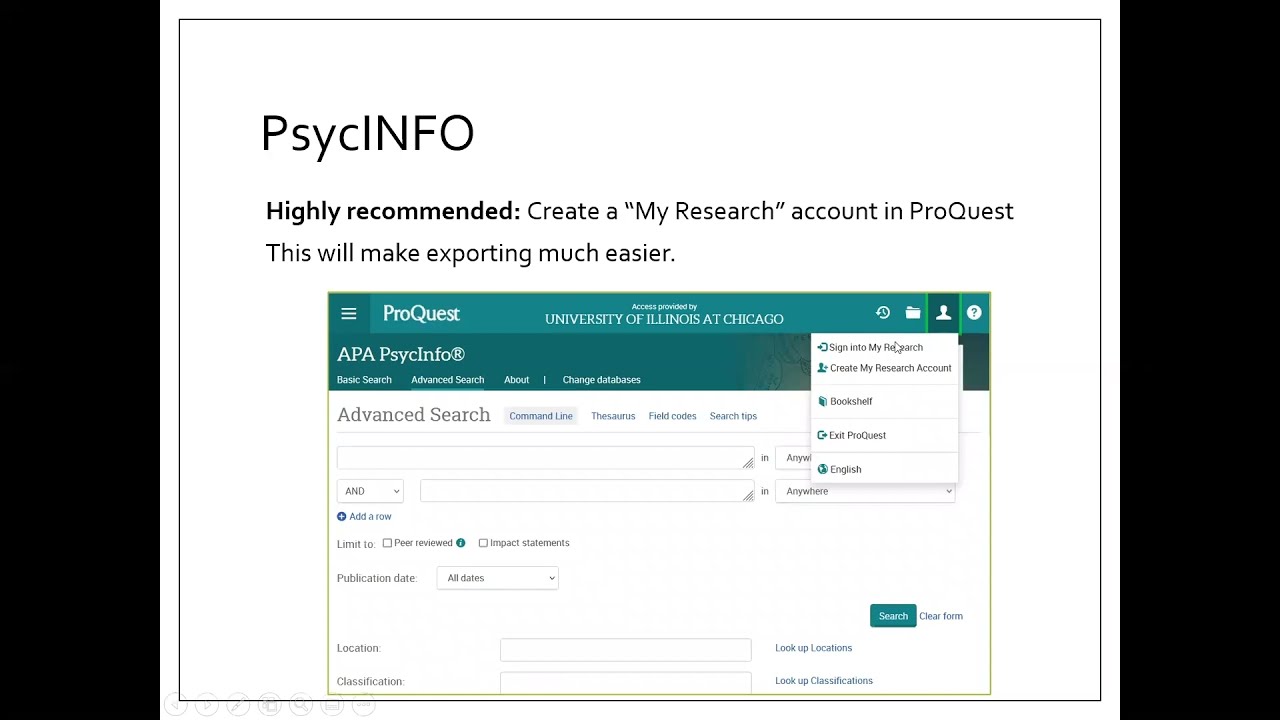 PsycINFO demo of exporting records - YouTube