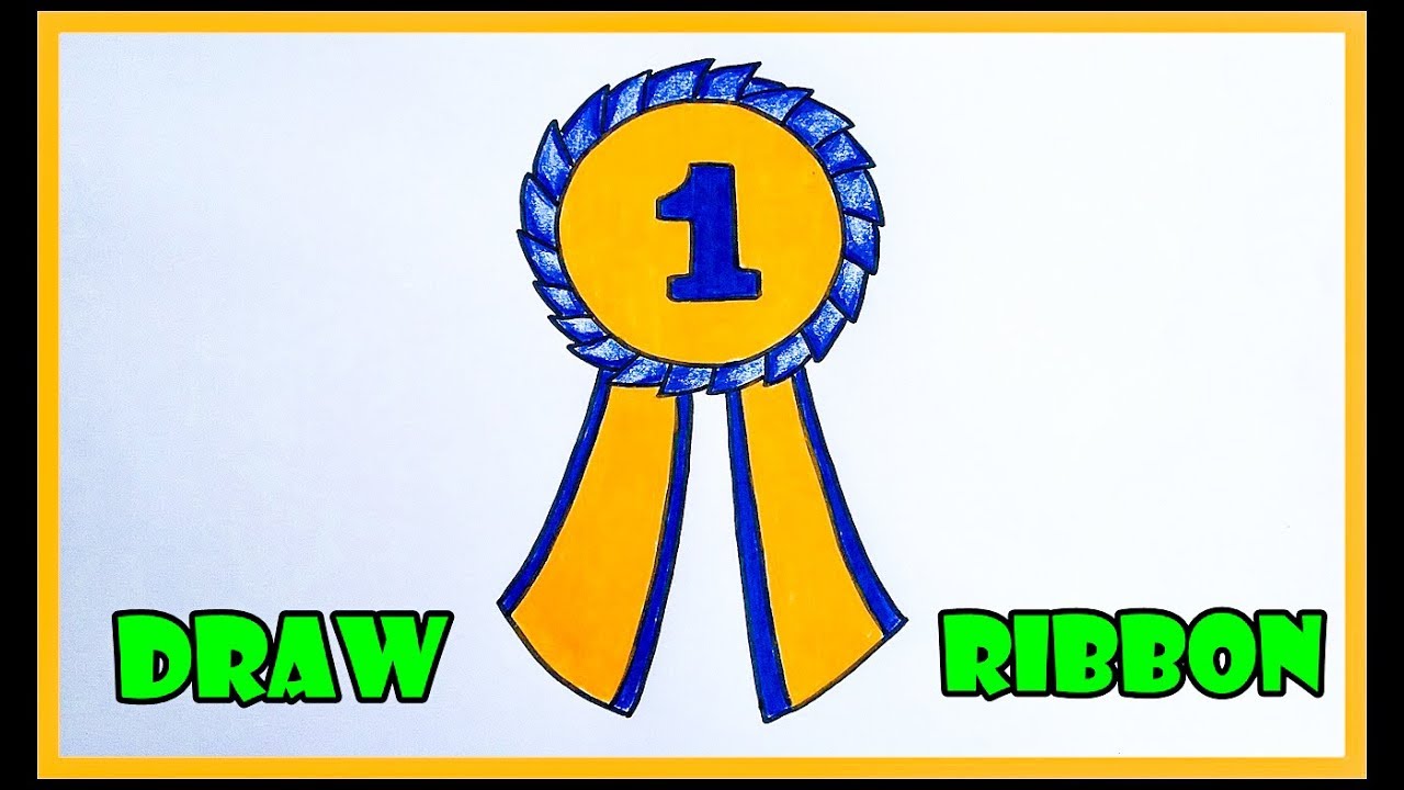 How To Draw an award ribbon. bow. สอนวาดรูปโบว์ รางวัล ริบบิ้นรางวัล ...