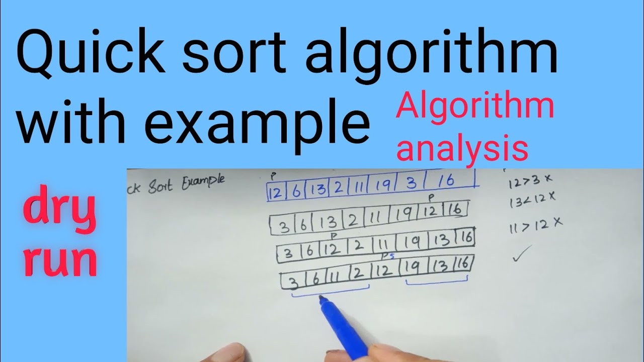quick sort algorithm | with example | algorithm analysis | Hindi/Urdu ...