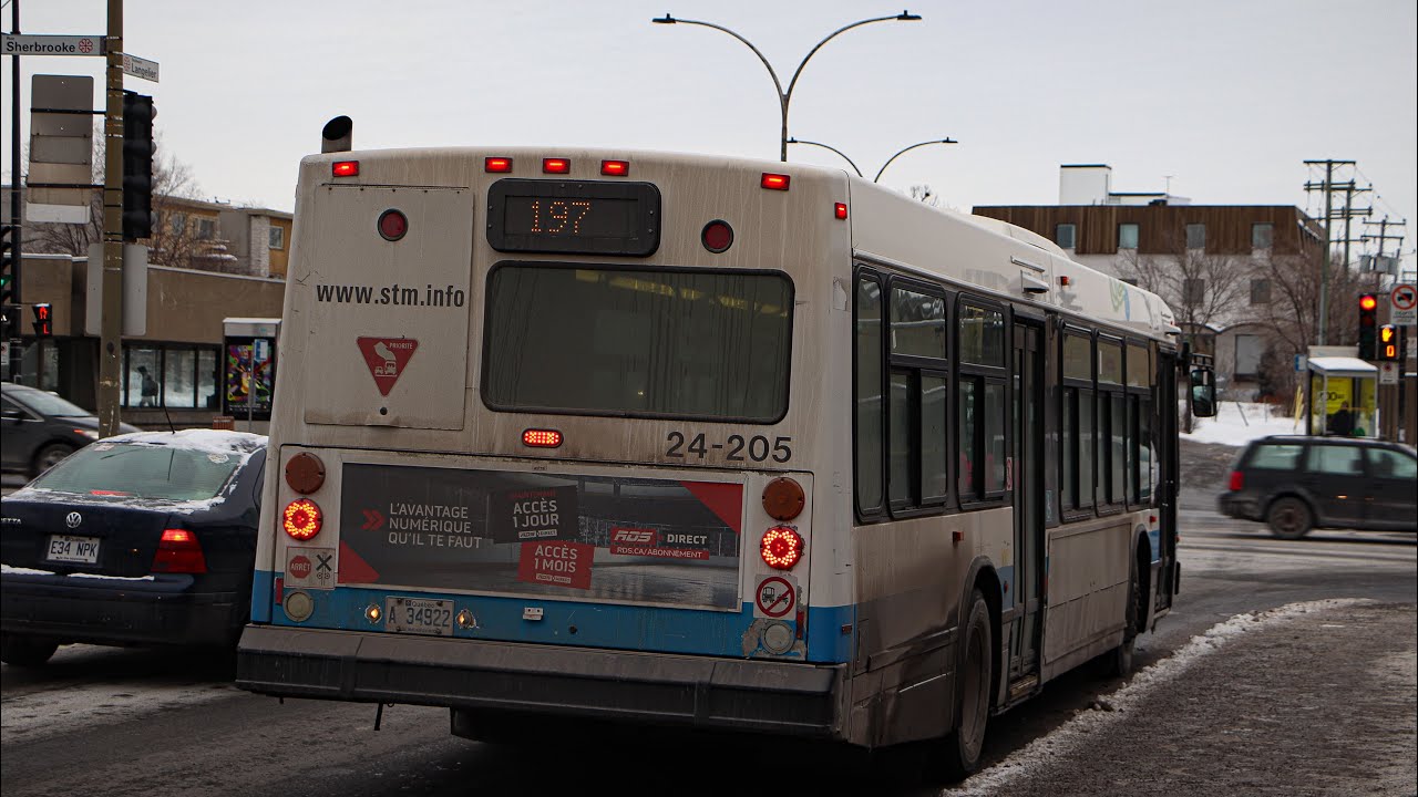 STM #24-205 Ride On Route 197 Rosemont! (2004 NovaBUS LFS Ride) - YouTube