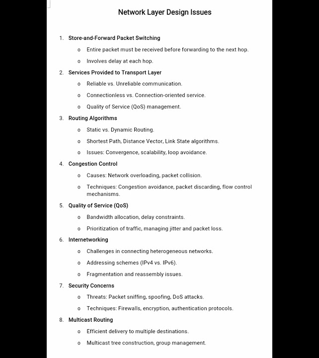 Network Layer design issues #computerscience - YouTube
