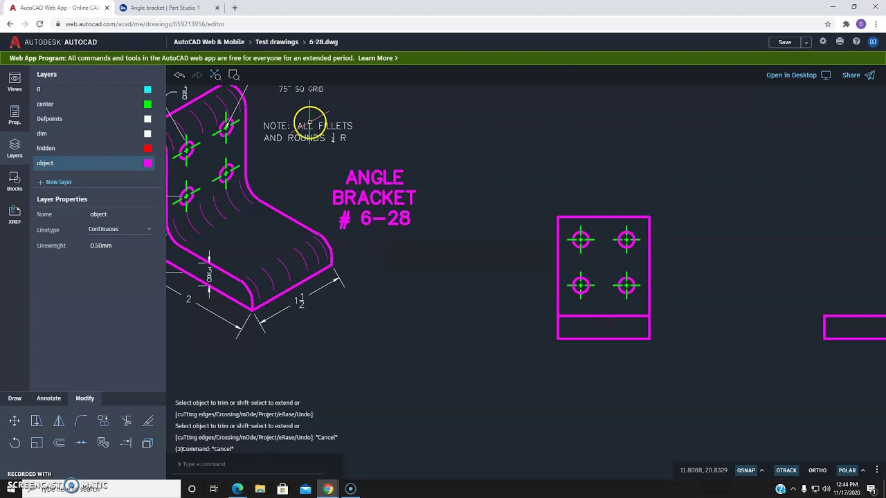 Angle Bracket and reflection tutorial - YouTube